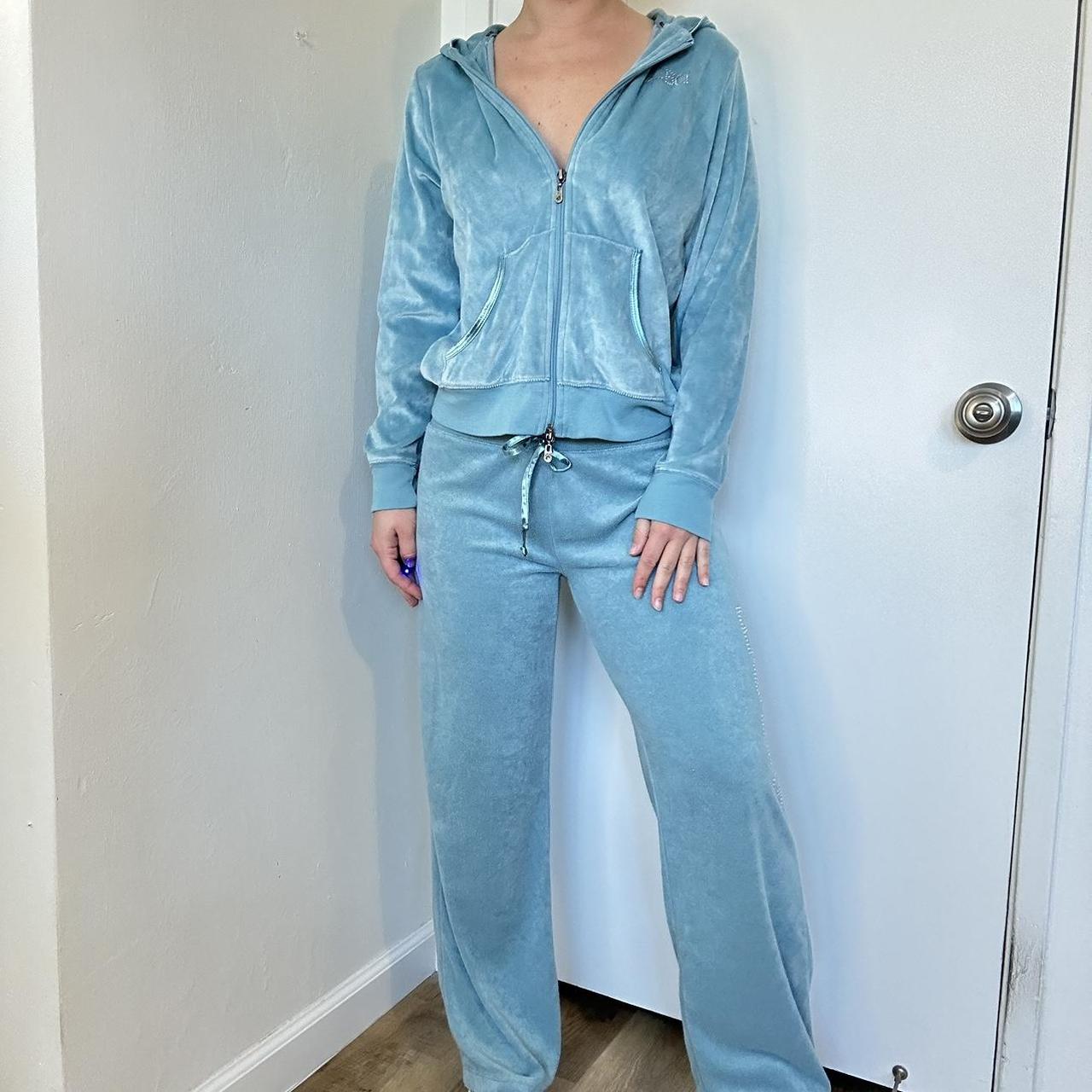 BCBG Blue Velour Track Suit 🖤 ABOUT THE ITEM: This... - Depop
