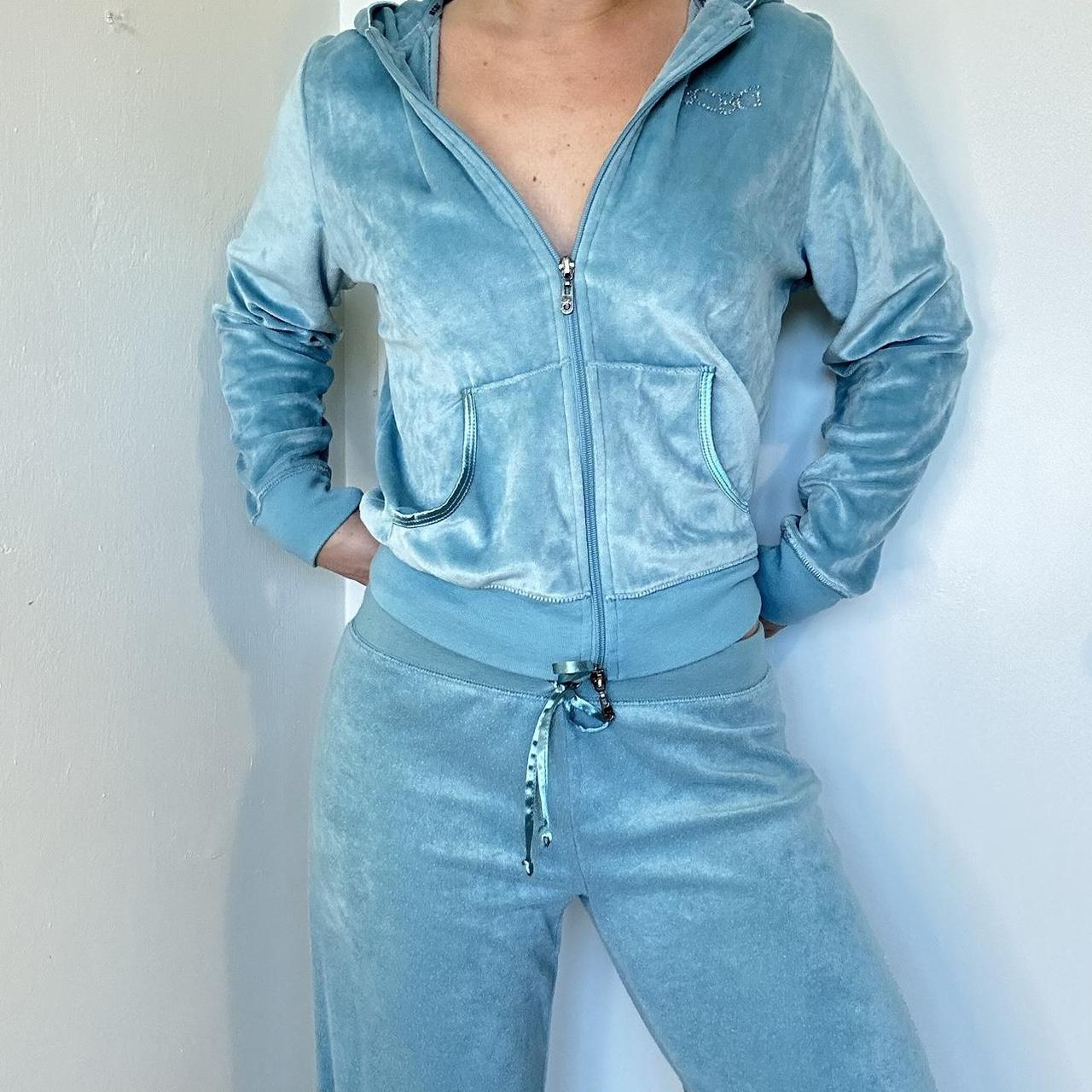 BCBG Blue Velour Track Suit 🖤 ABOUT THE ITEM: This... - Depop