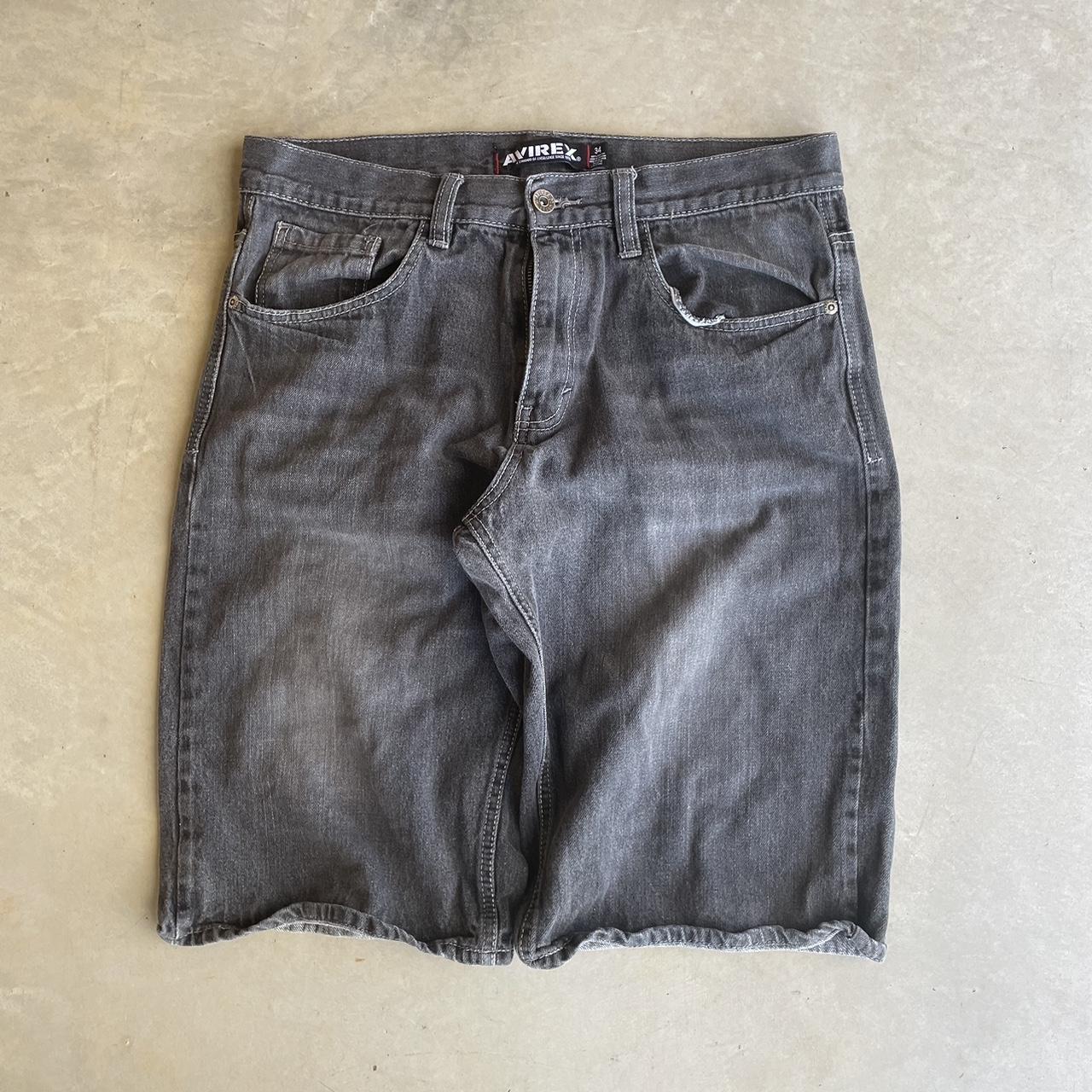 Y2K AVIREX Black skate jorts Sz 34... - Depop