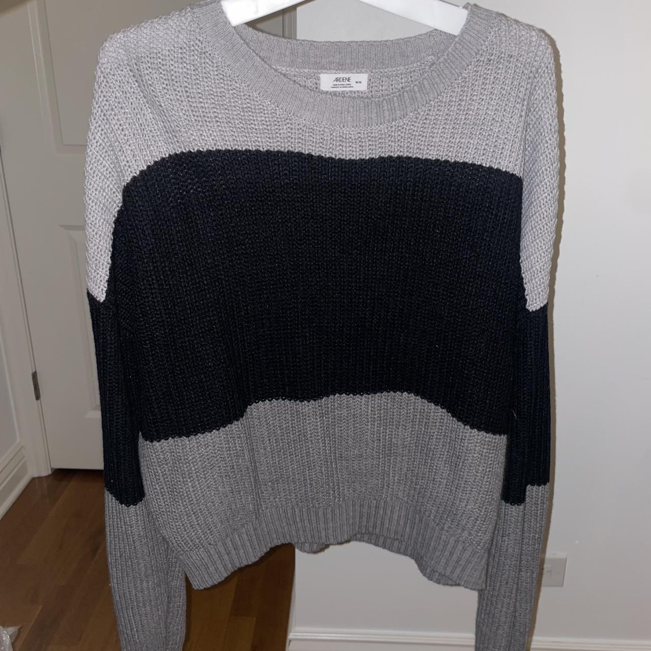 Ardene medium Grey and black sweater #casual #alt... | Depop