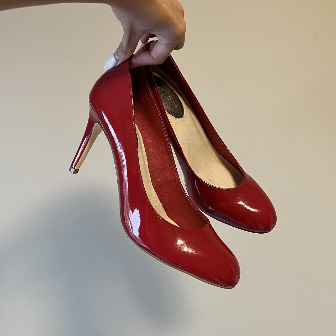 Red Patent Leather Heels Size 8 - Depop