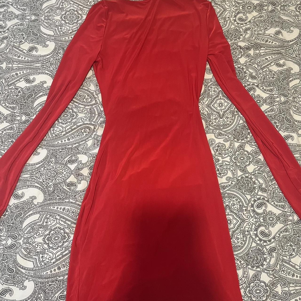 PLT red side slit dress *Tried it on but never worn,... - Depop