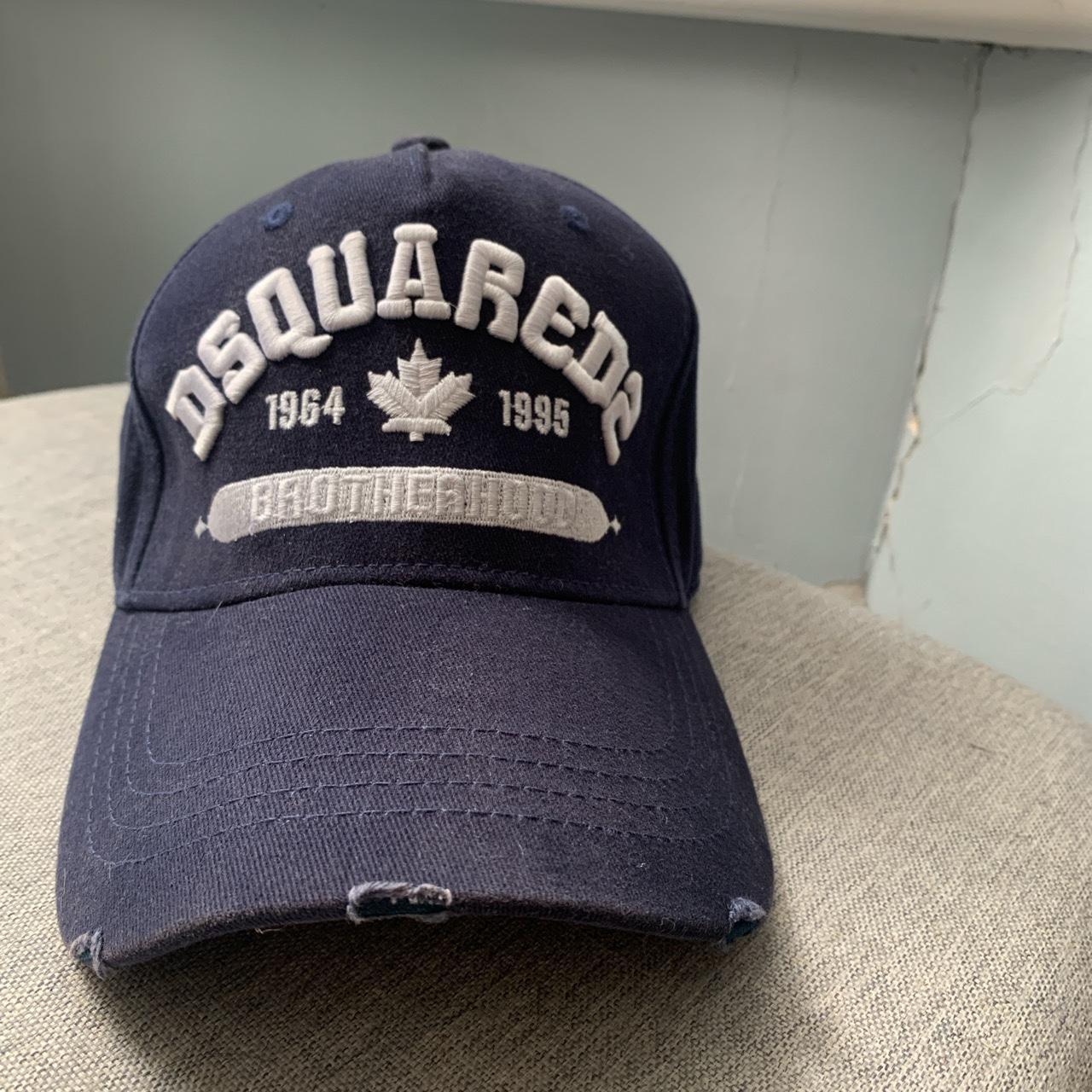 Dsquared Brotherhood Embroidered Navy Baseball Cap.... - Depop