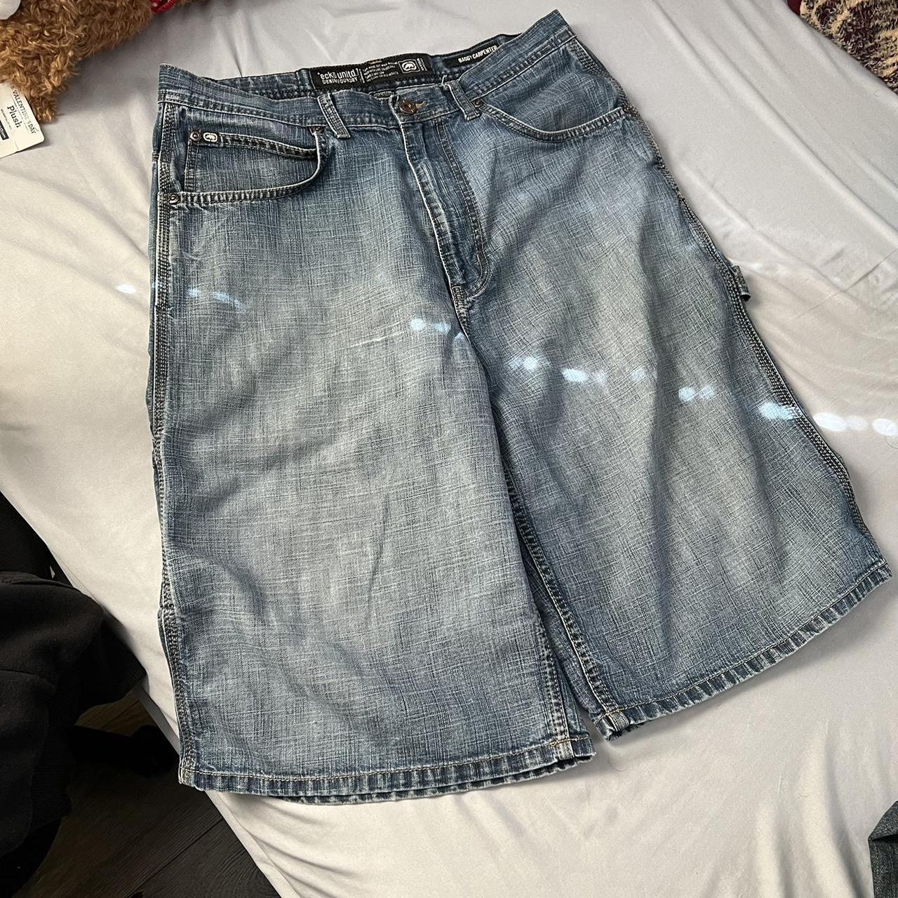 crazy baggy ecko jorts size 32 washed and clean 🧼... - Depop
