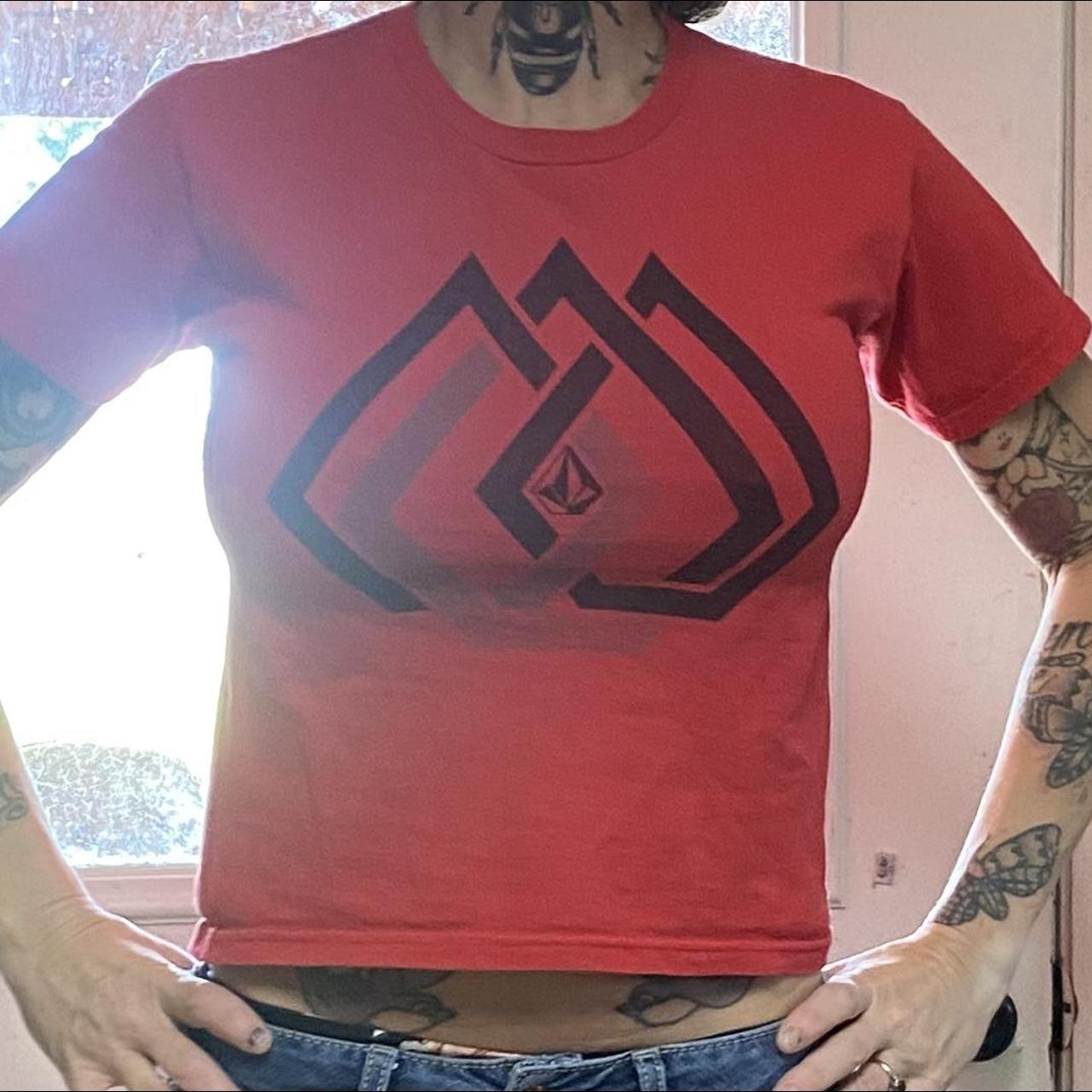 Red volcom babydoll tee shirt first 34DD women’s... - Depop