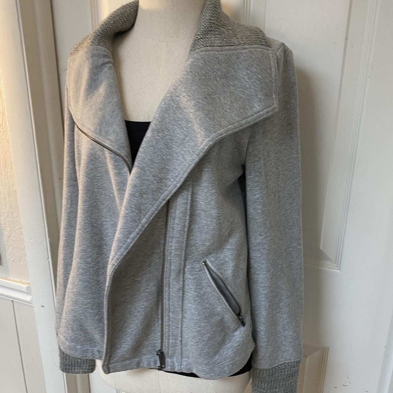 Grey zip up cotton jacket size medium #jacket #preppy - Depop