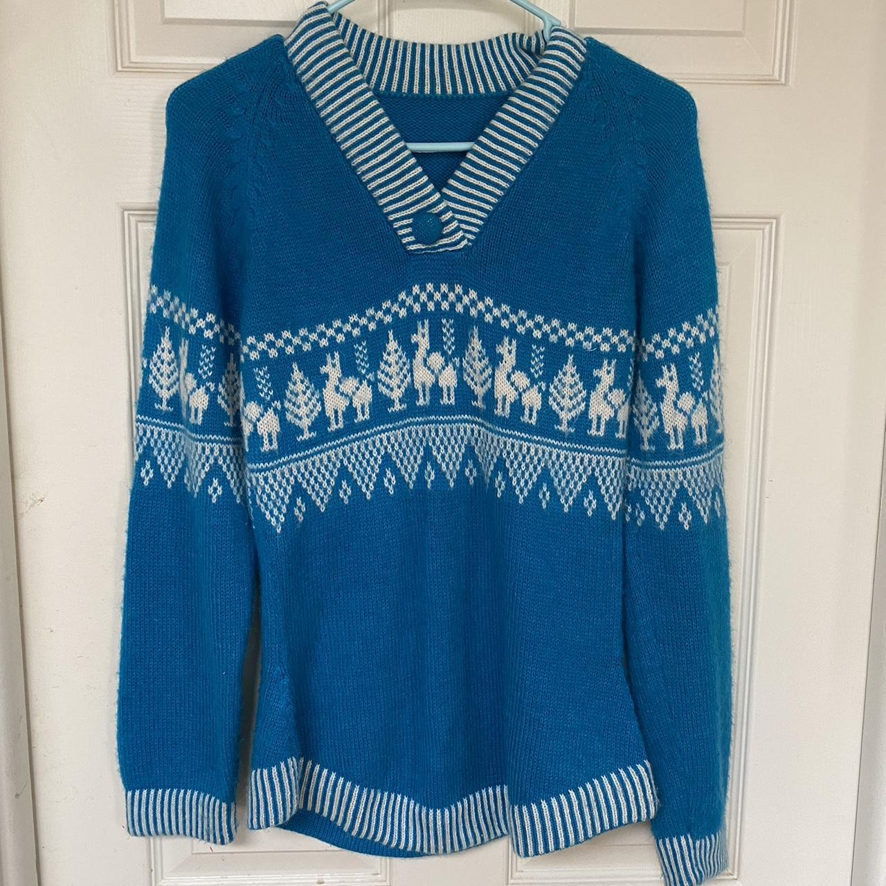 Alpaca vneck vintage sweater women’s size small size... - Depop