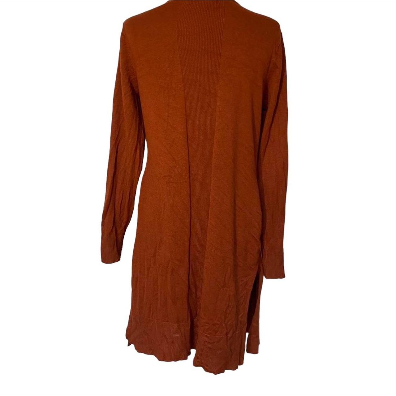Rust oversized open front cardigan sweater size... - Depop