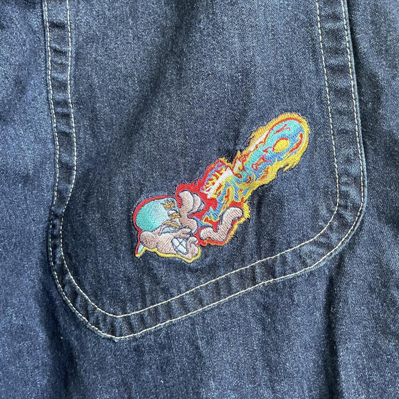 Dark Wash Grail JNCO Wizard Wideleg Rave... | Depop