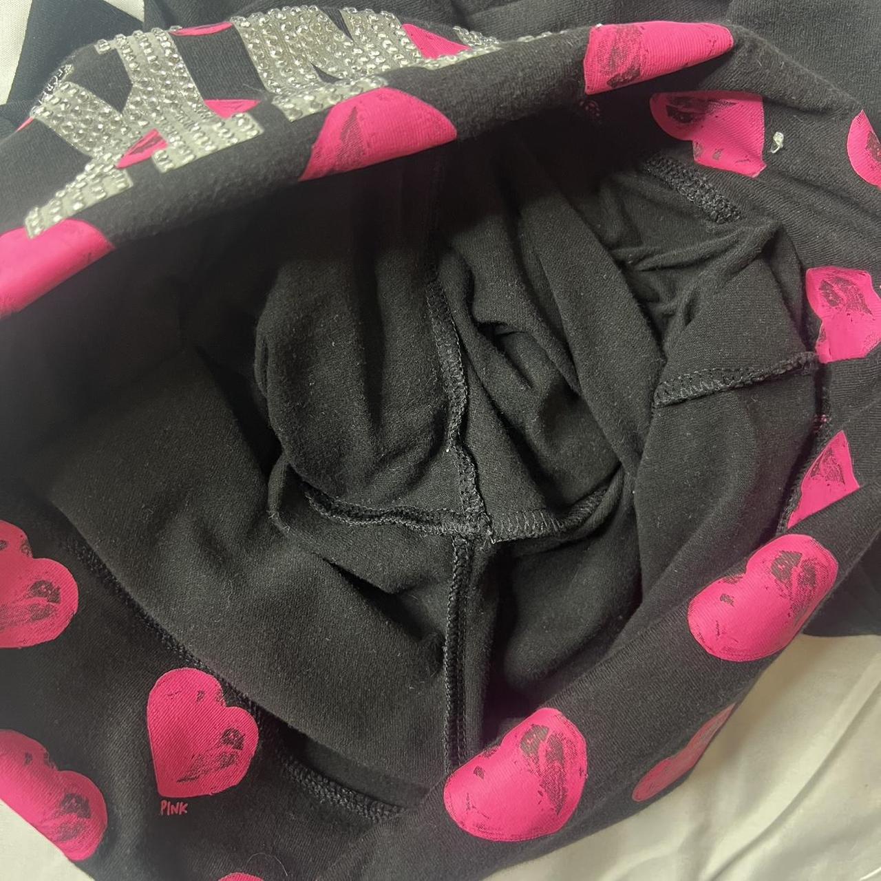 Victoria Secret Pink Heart Rhinestone Foldover Yoga... | Depop