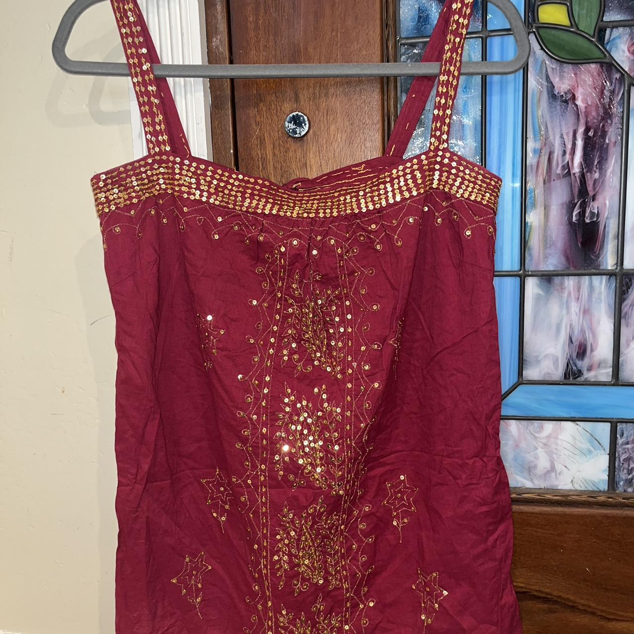 Raviya Women's Gold and Pink Vest | Depop