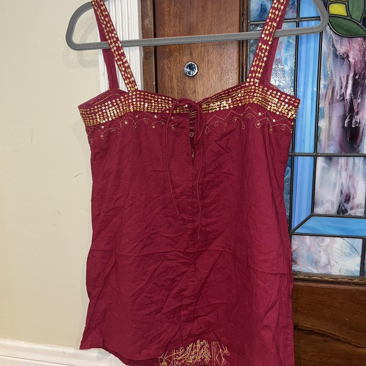 Raviya Women's Gold and Pink Vest | Depop