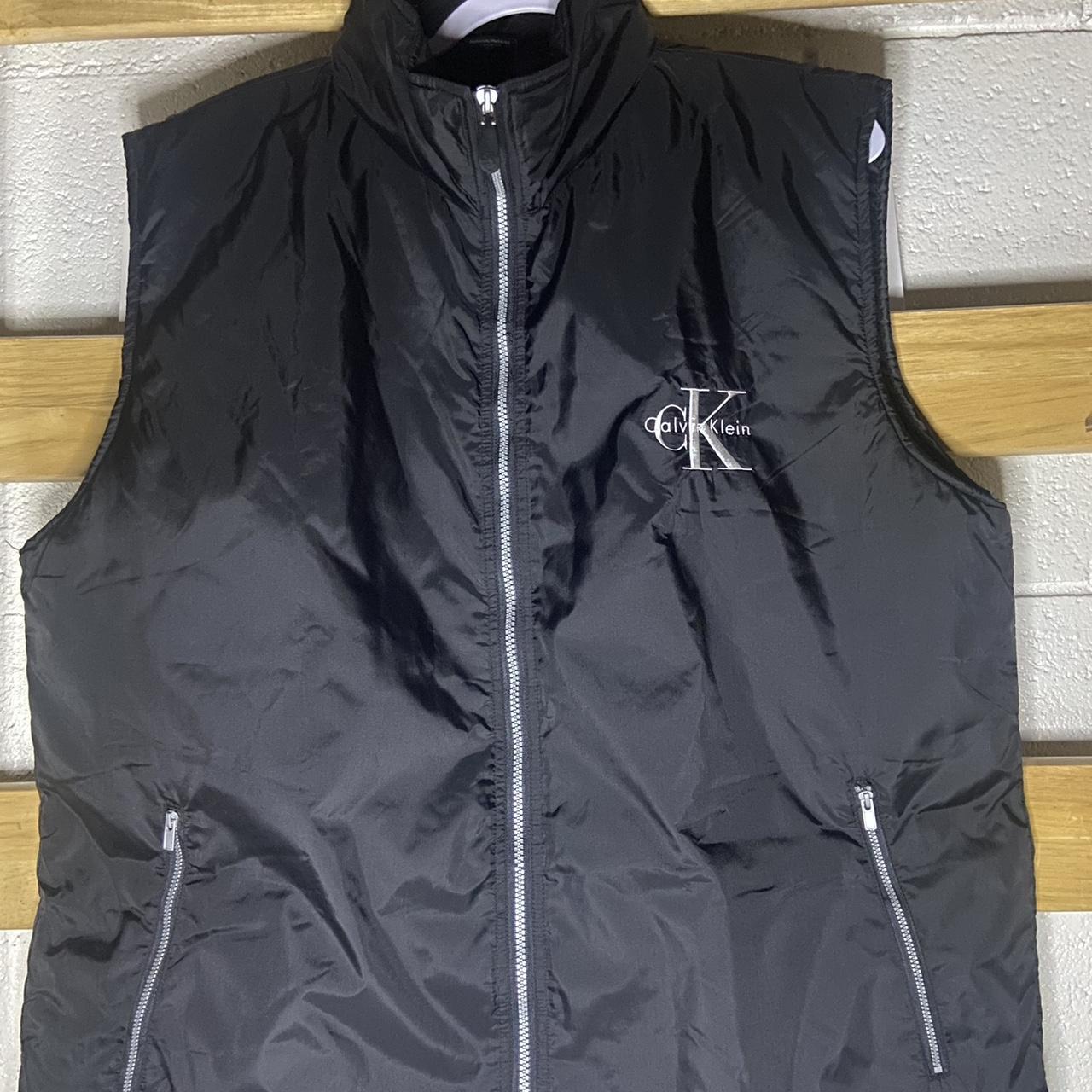 Calvin Klein CK Full Zip Black Nylon Vest Men's Size... - Depop