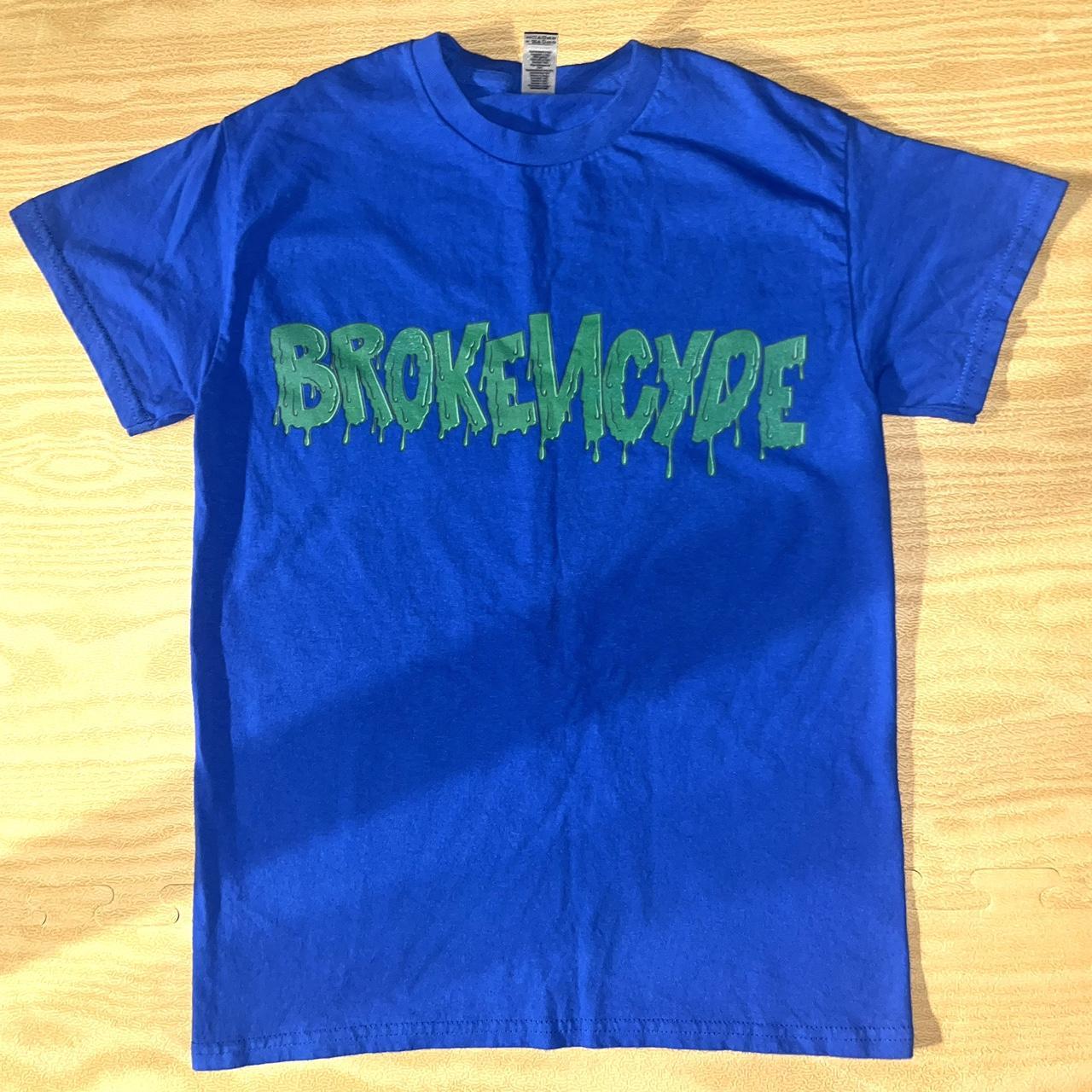 Brokencyde scene emo blue and green short sleeved... - Depop