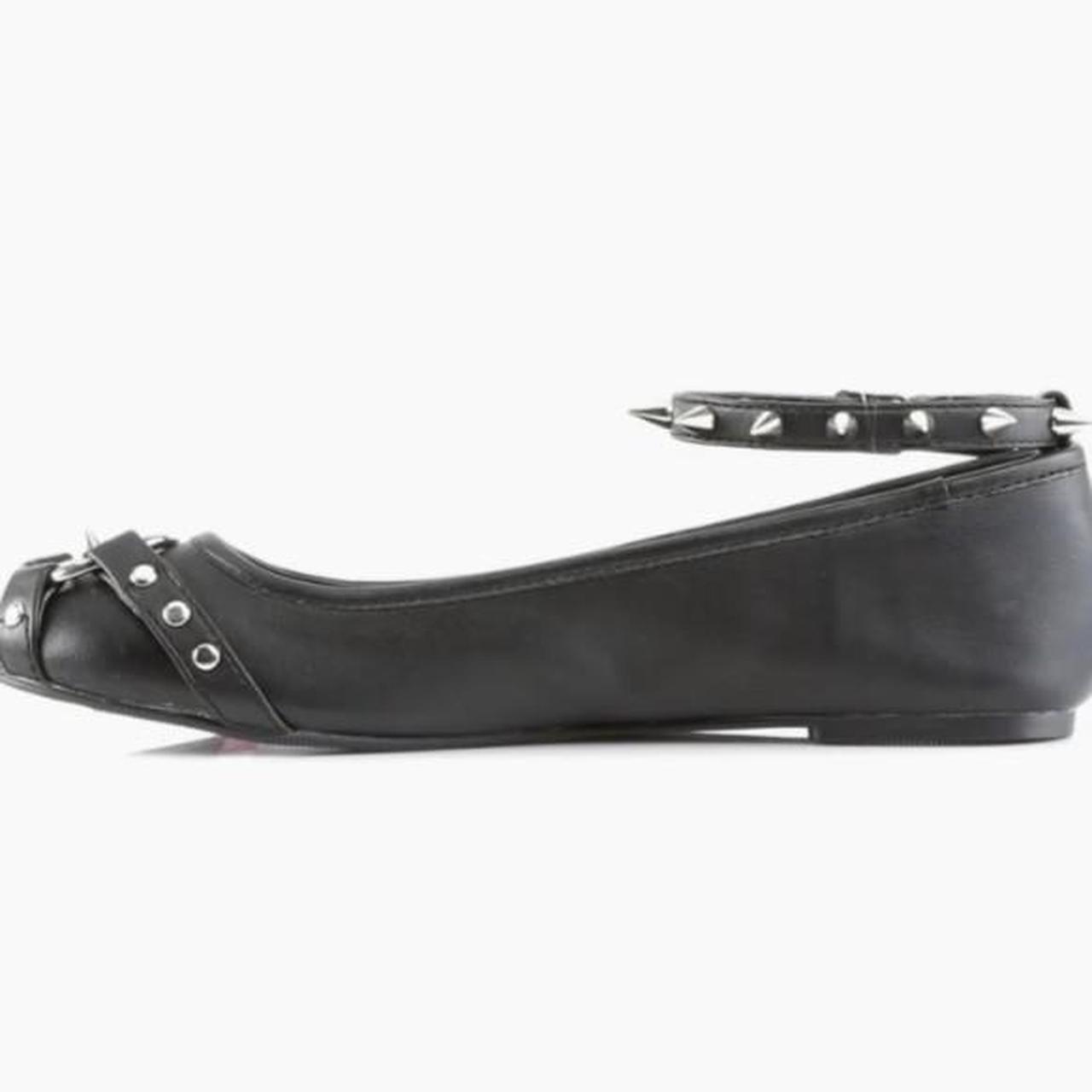 Demonia Star-23 Ankle Strap Flat Featuring Studded... - Depop