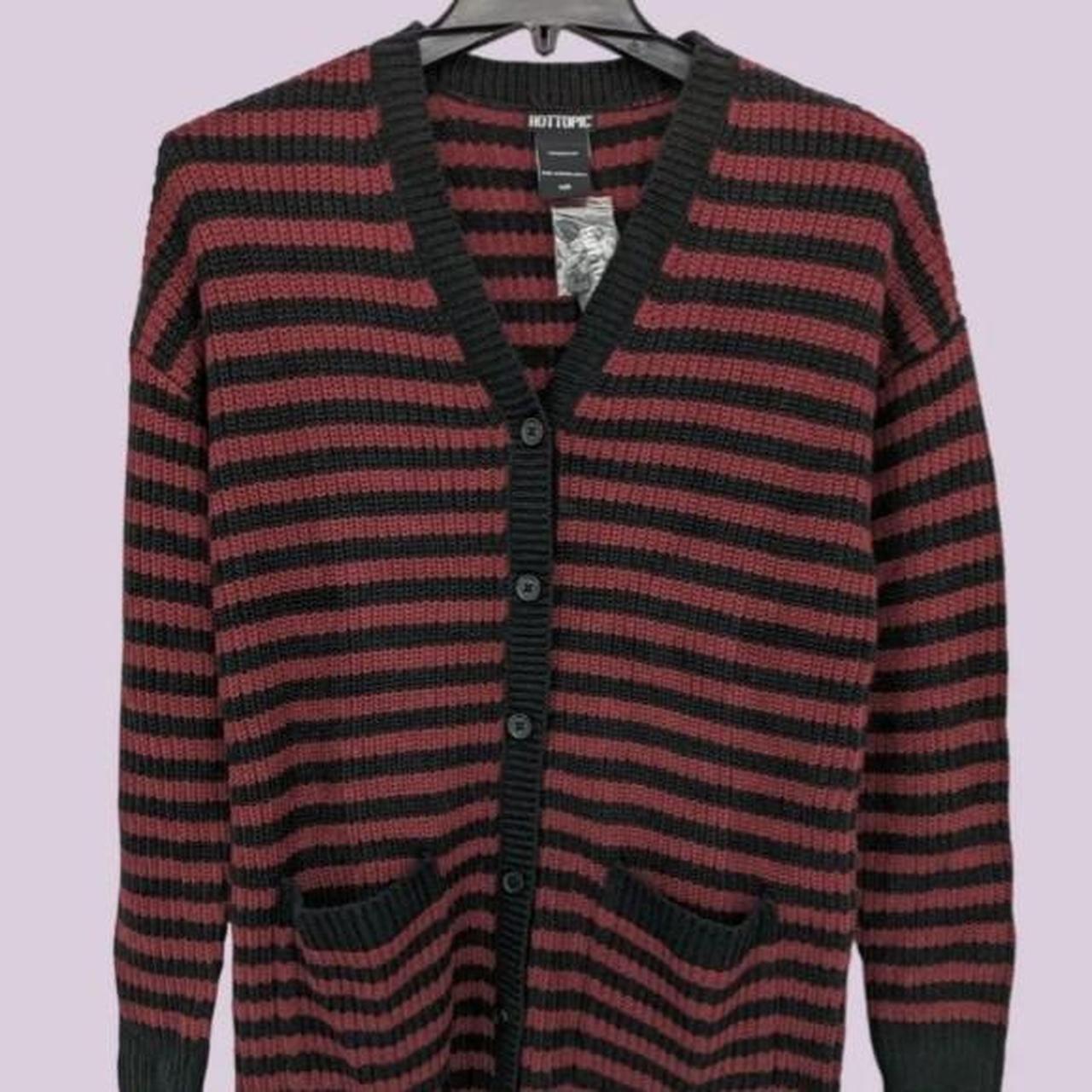 Hot topic long striped cardigan - Depop