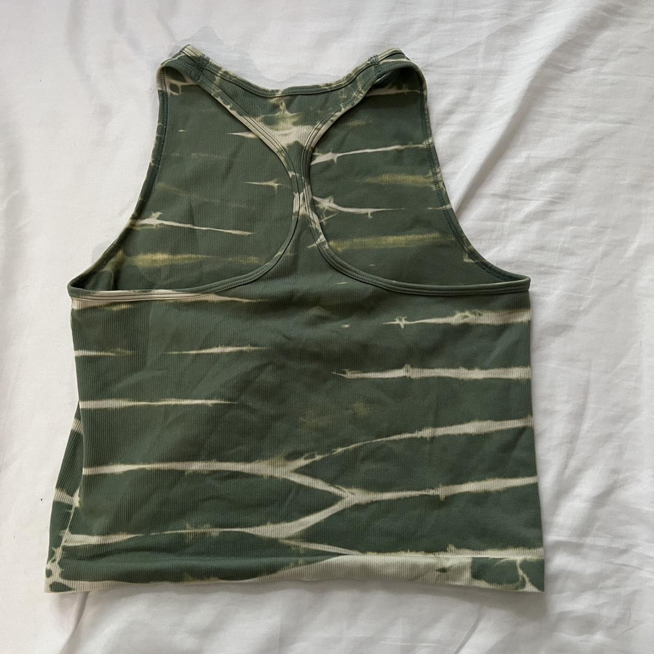 Aura Women's Green and Cream Vest | Depop
