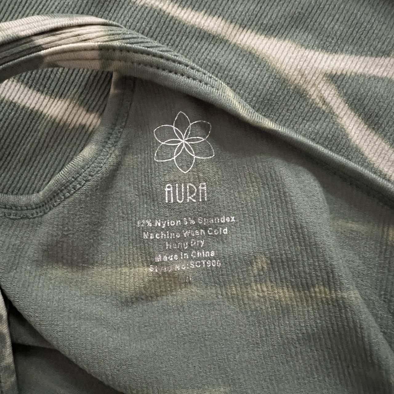 Aura Women's Green and Cream Vest | Depop