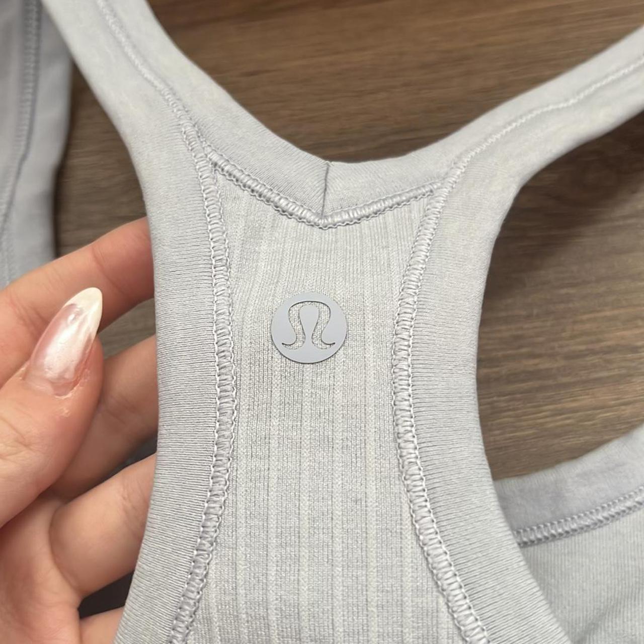 Ebb to Street Lululemon Tank, light blue, mild stain... - Depop