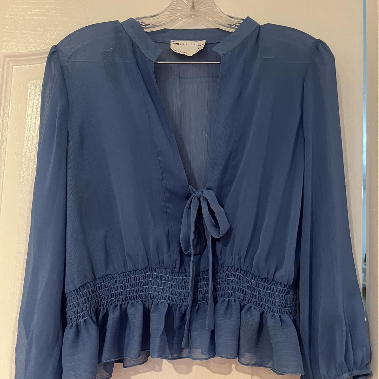 ASOS Design Women's Blue Blouse | Depop