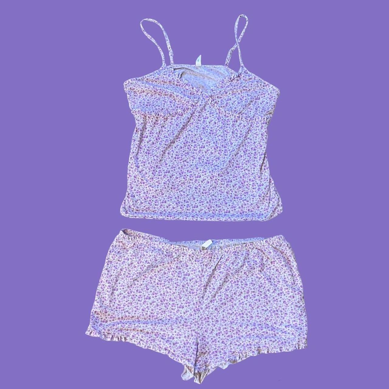 super cute coquette purple floral two piece tank and... - Depop