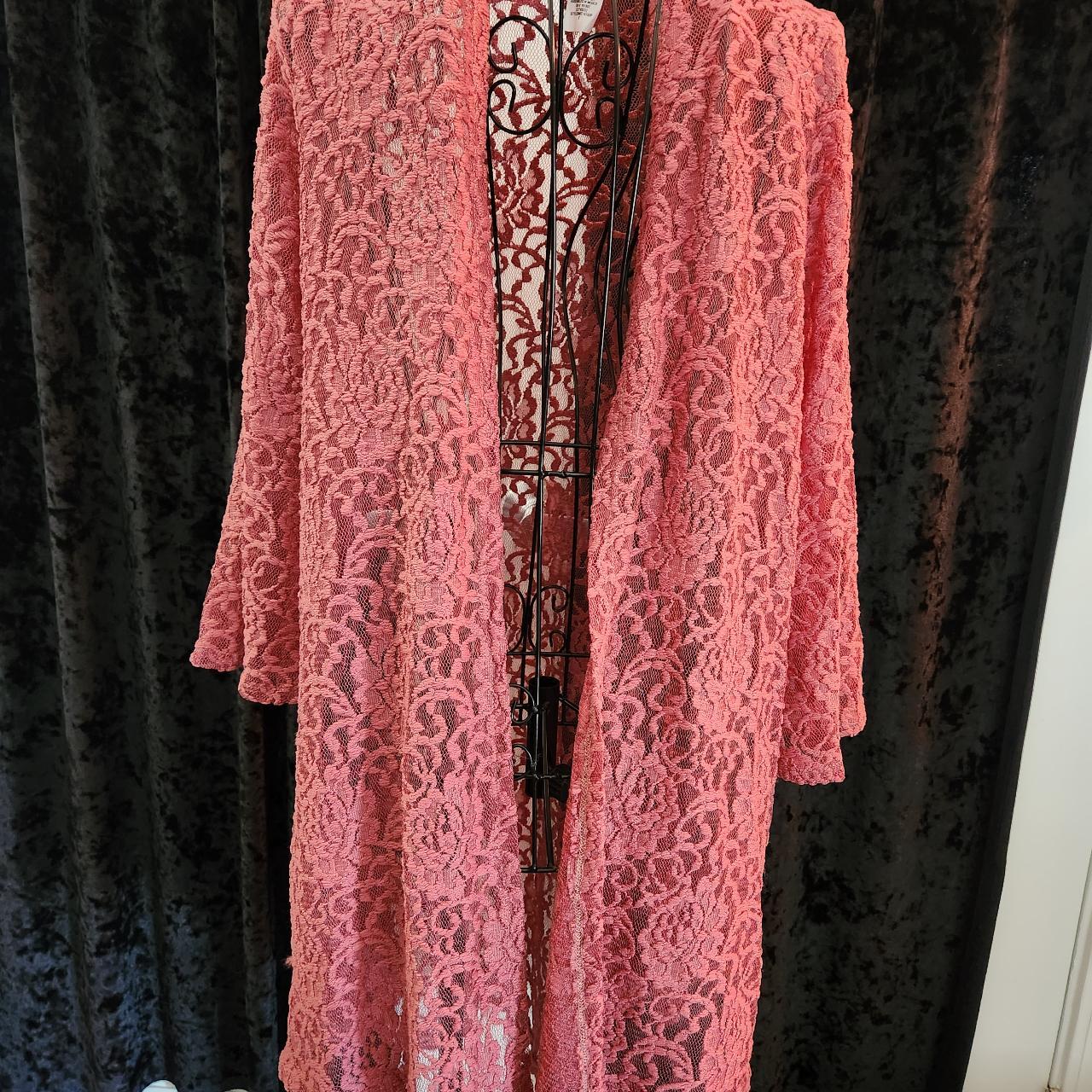 NWOT mauve lace duster cardigan New without tags... - Depop