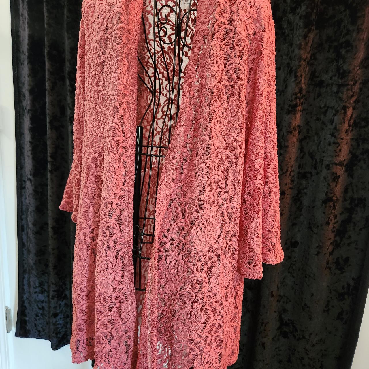 NWOT mauve lace duster cardigan New without tags... - Depop