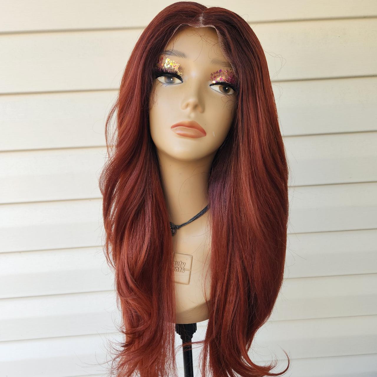lace front wig long auburn shadow root I enjoy... - Depop