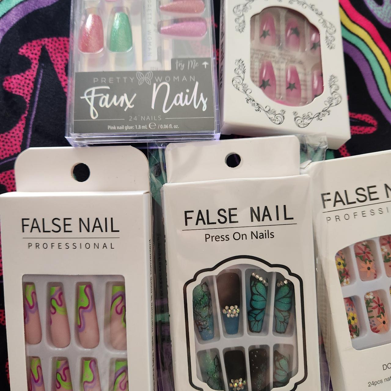 bundle of 5 packs of press on nails 5 packs brand... - Depop