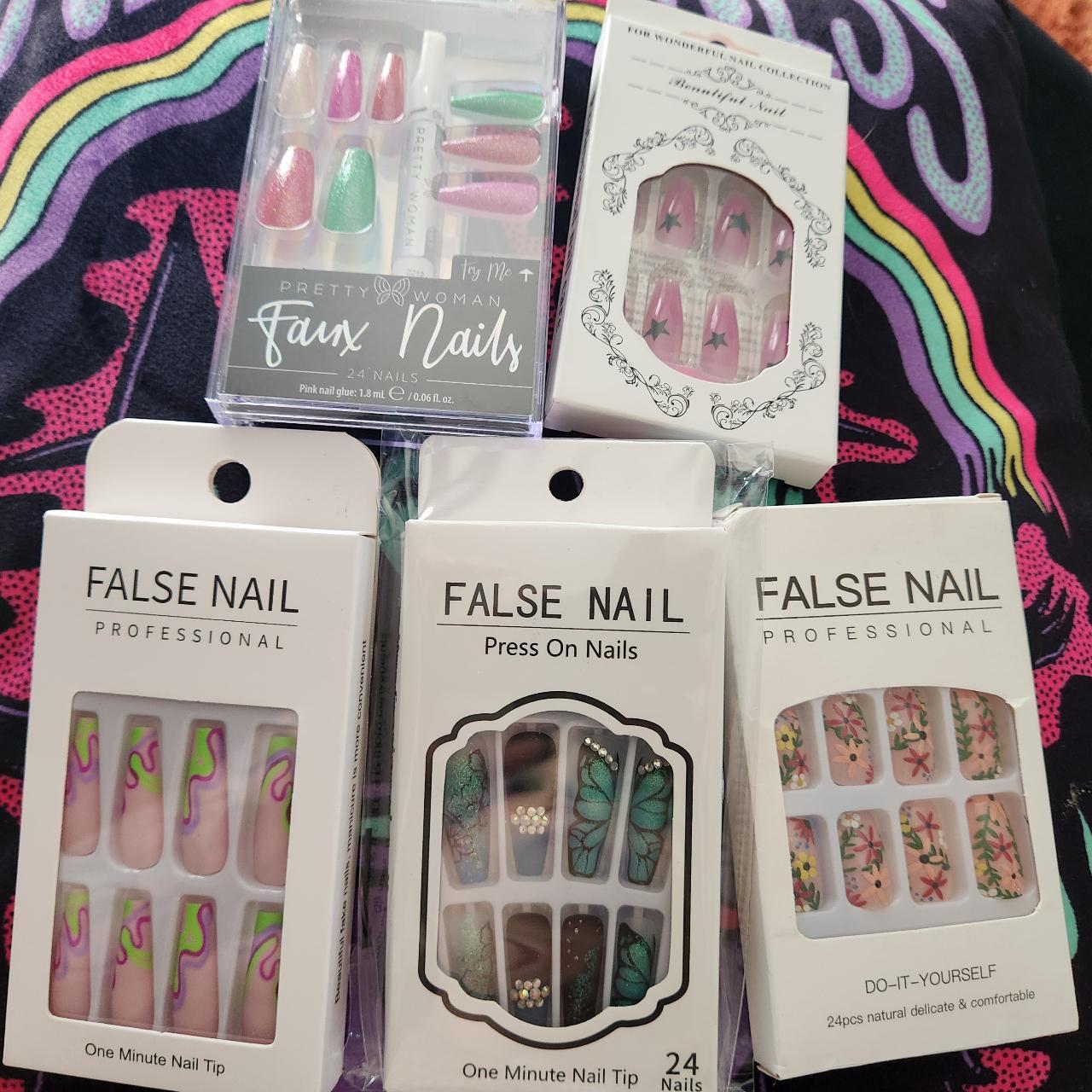 bundle of 5 packs of press on nails 5 packs brand... - Depop