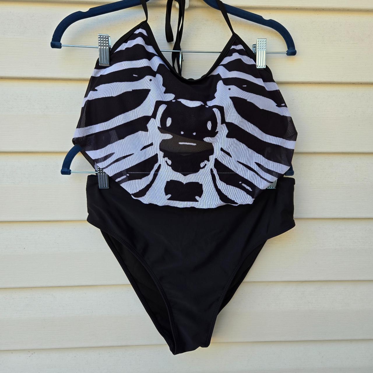 Gothic 2 piece tankini swimsuit plus size • Size... - Depop