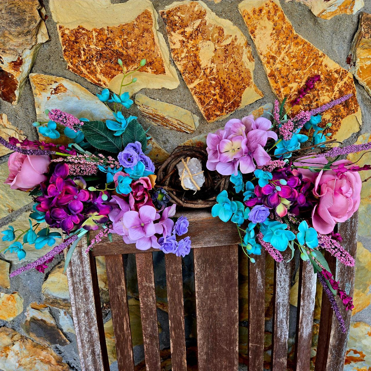 Custom handmade witchy floral wreath swag w/... - Depop