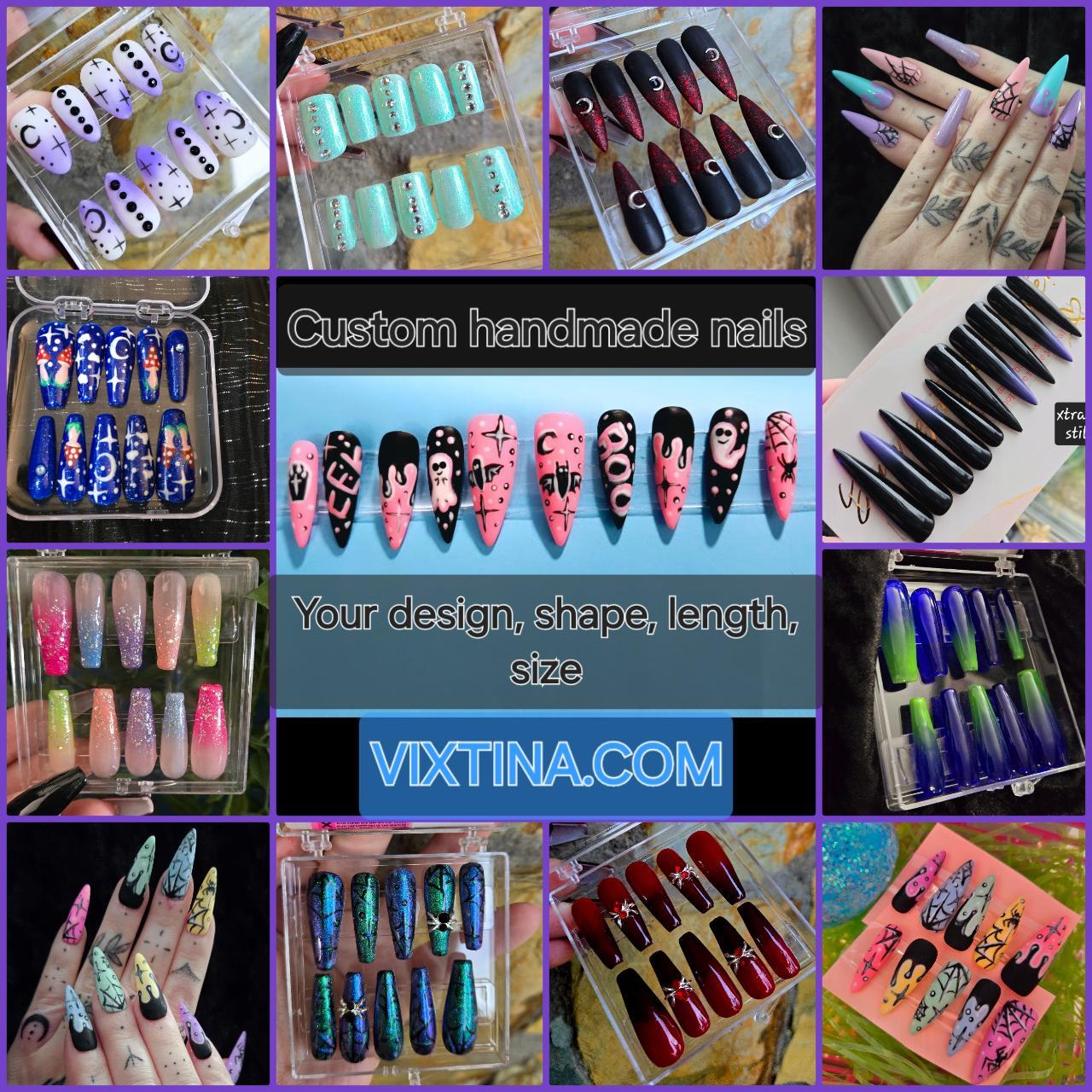 "Out of this World" Custom hand painted ombre nails... - Depop