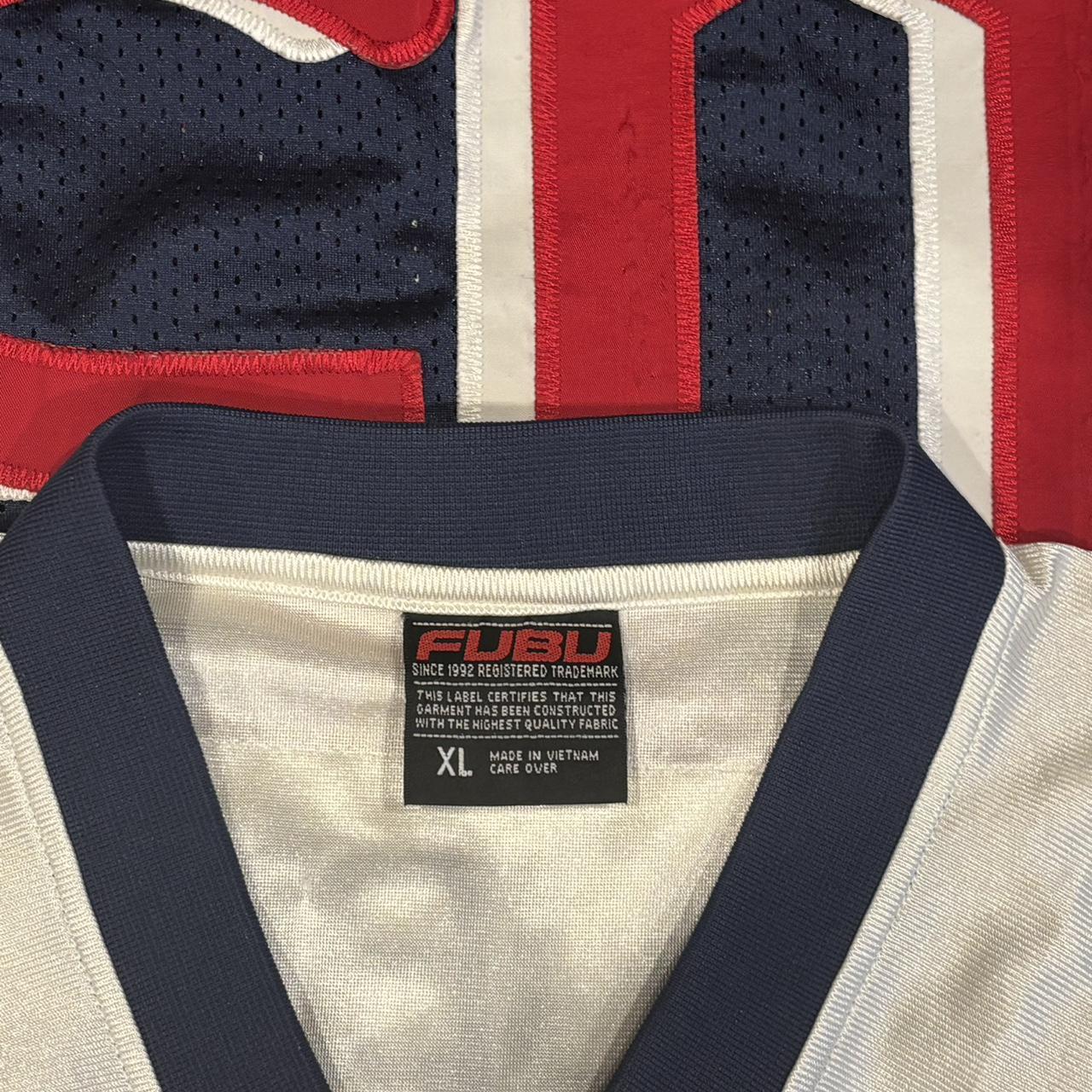 Fubu navy and red jersey 2005 #streetwear #baggy... - Depop