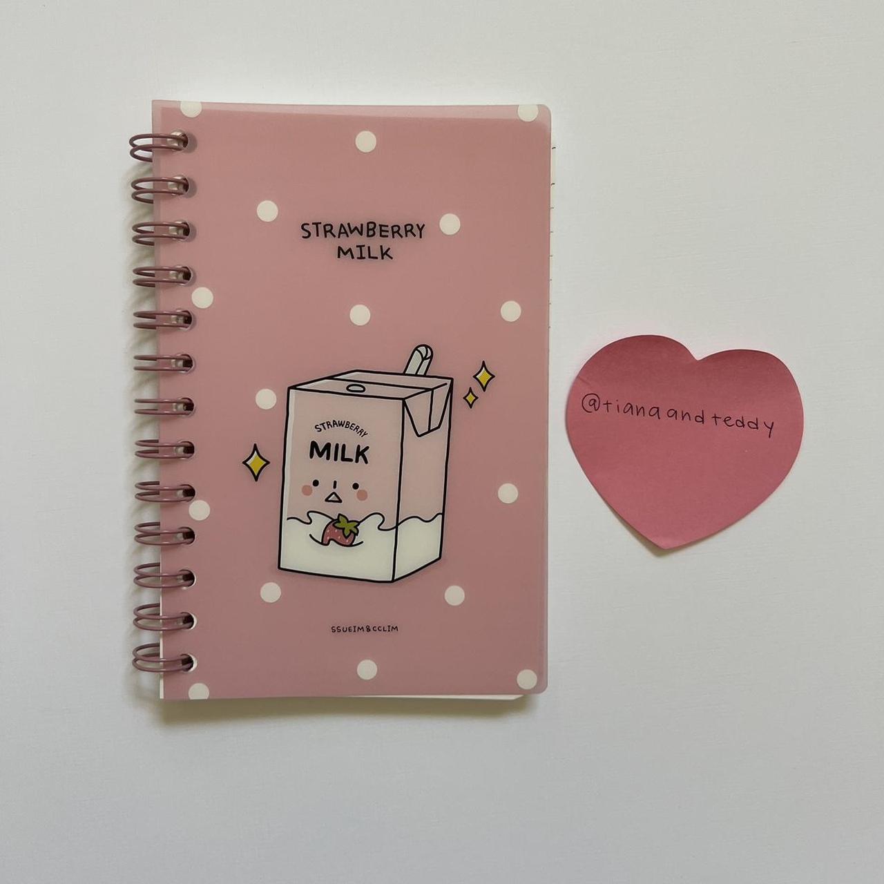 ssueim & cclim strawberry milk spiral notebook... - Depop
