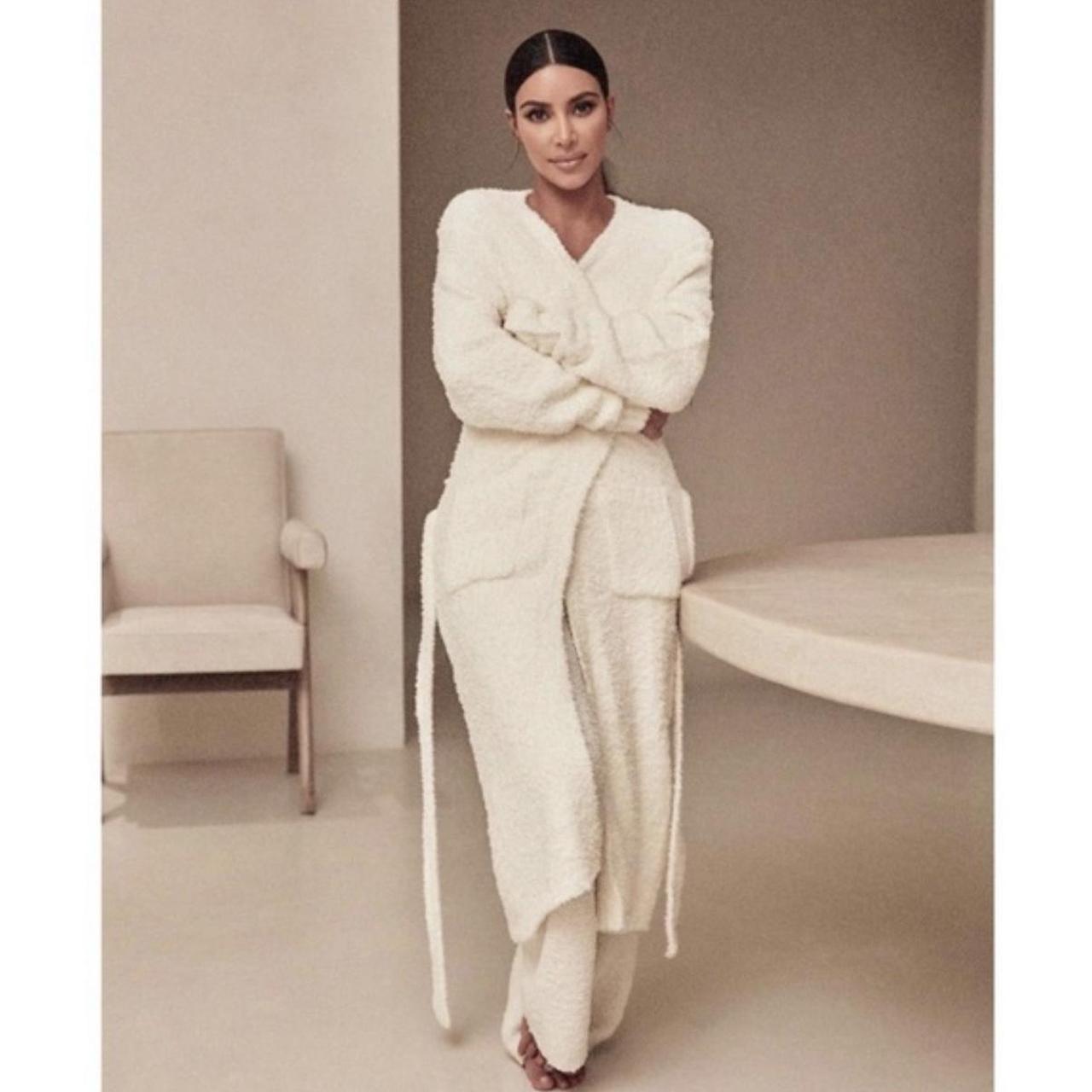 SKIMS Cozy Knit Robe in Bone | size L/XL *NO BELT*... - Depop