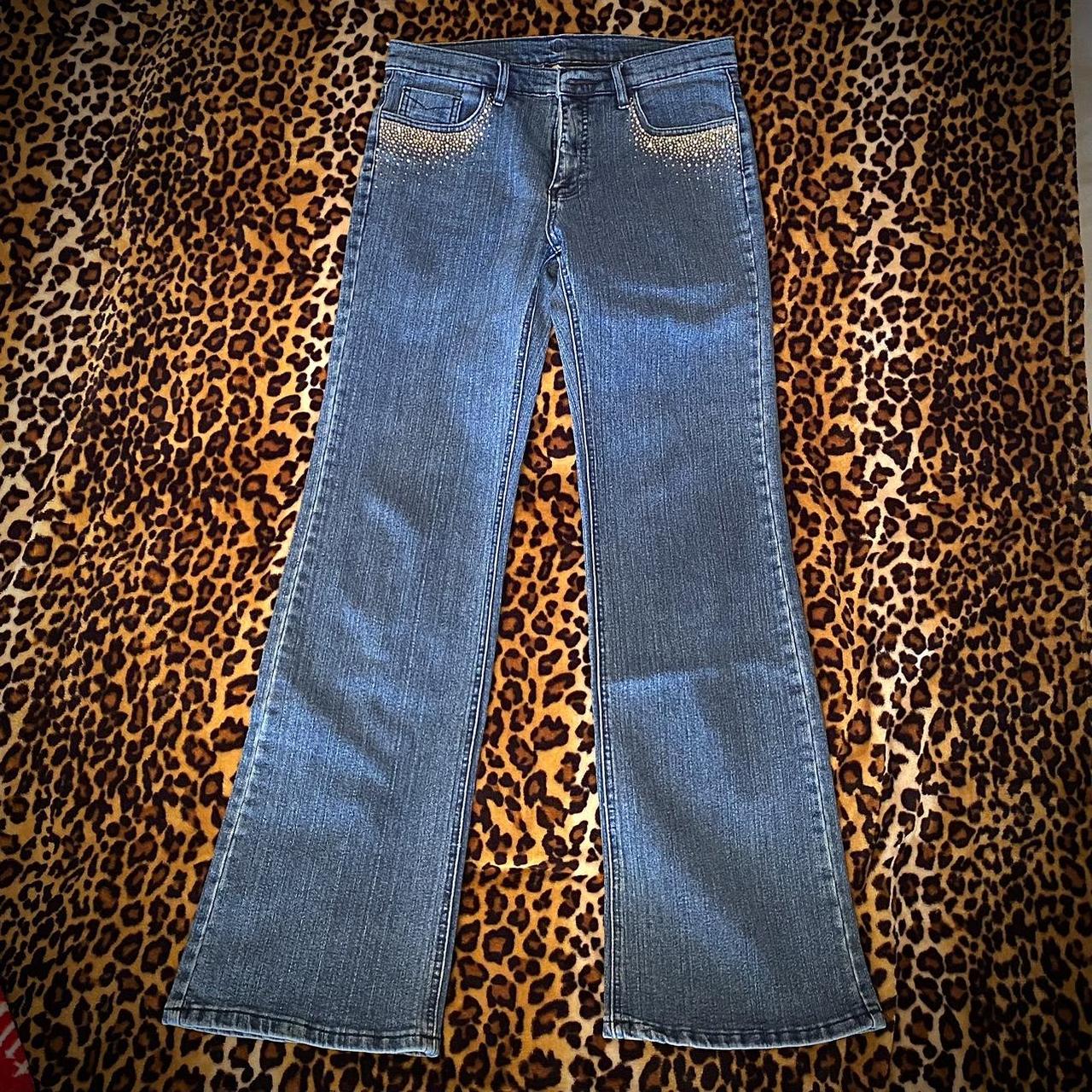 deadstock bedazzled bootcut denim jeans 🐇 tag says... - Depop