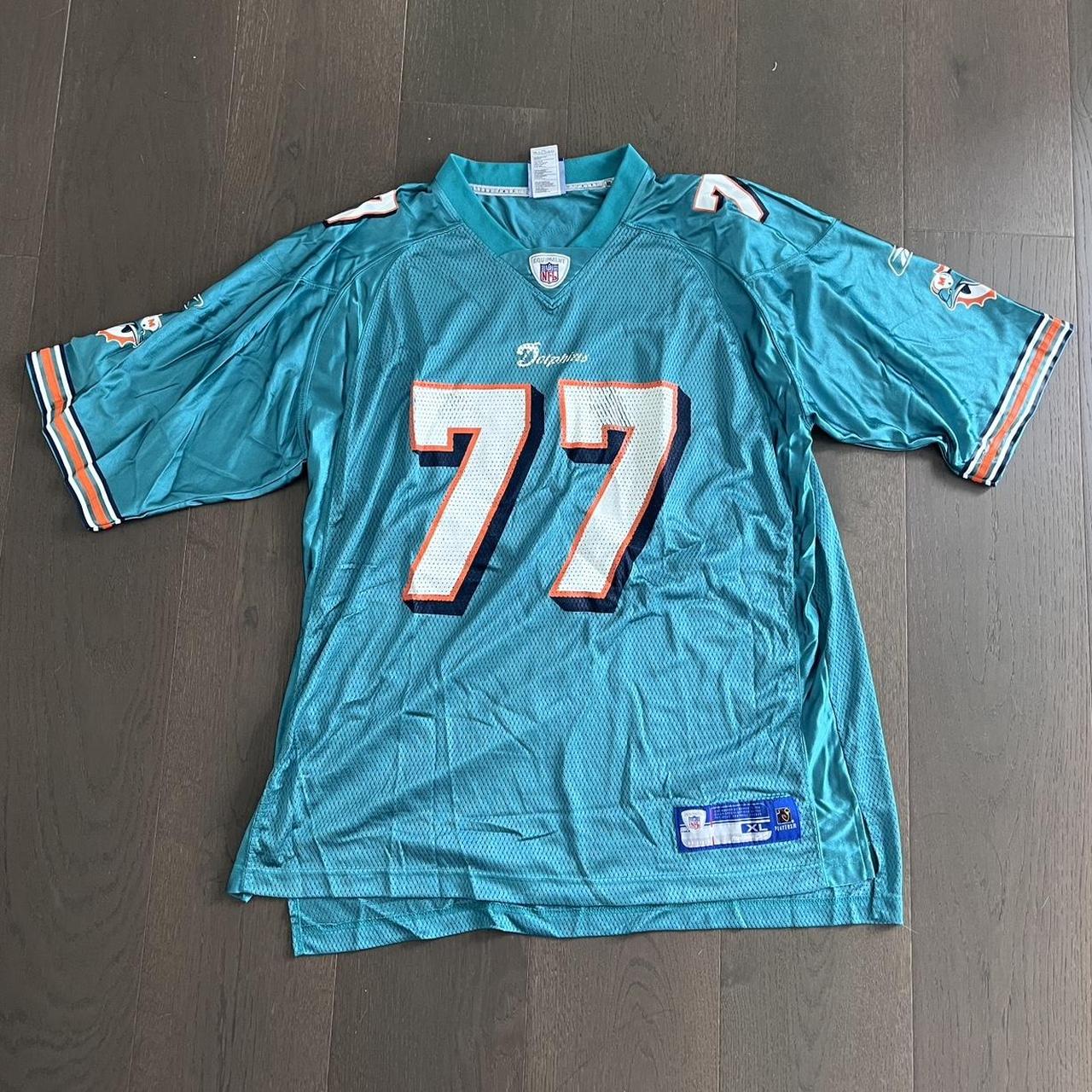 Vintage Reebok Miami dolphins jersey - Zack Long 77... | Depop