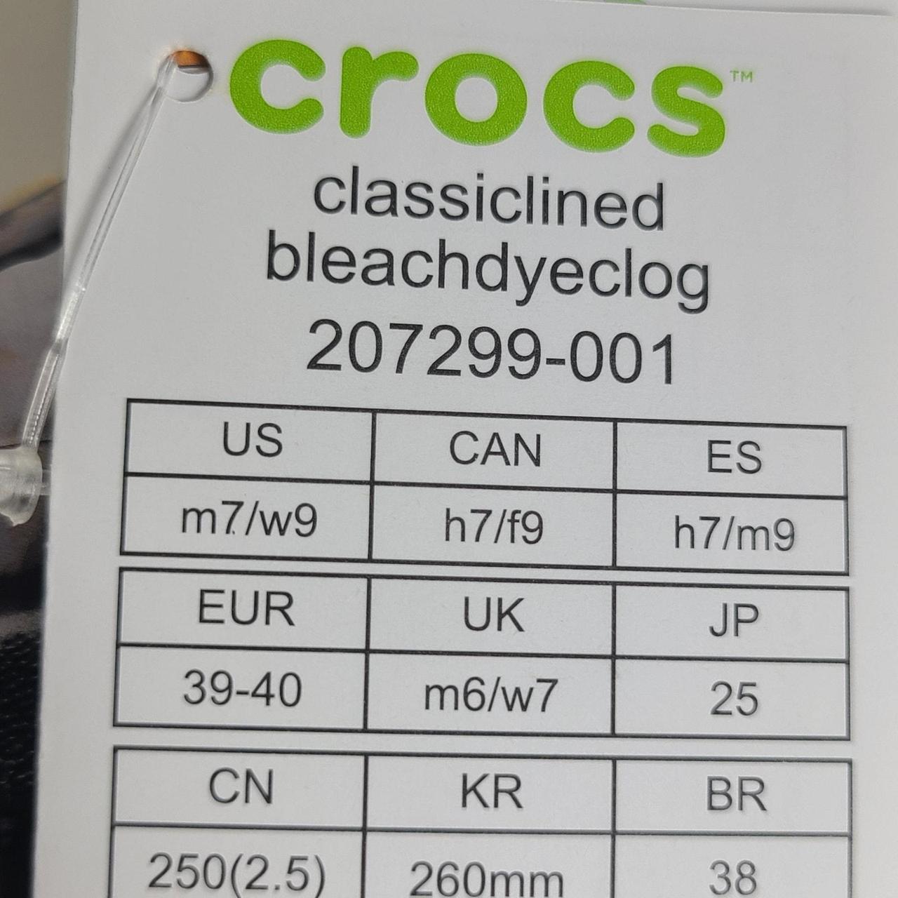 Crocs Classic Lined Beach Dye Clog Black Multi Roomy... - Depop