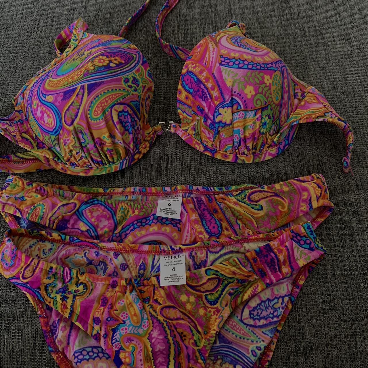 Beautiful bright bikini set with two bottoms!... - Depop
