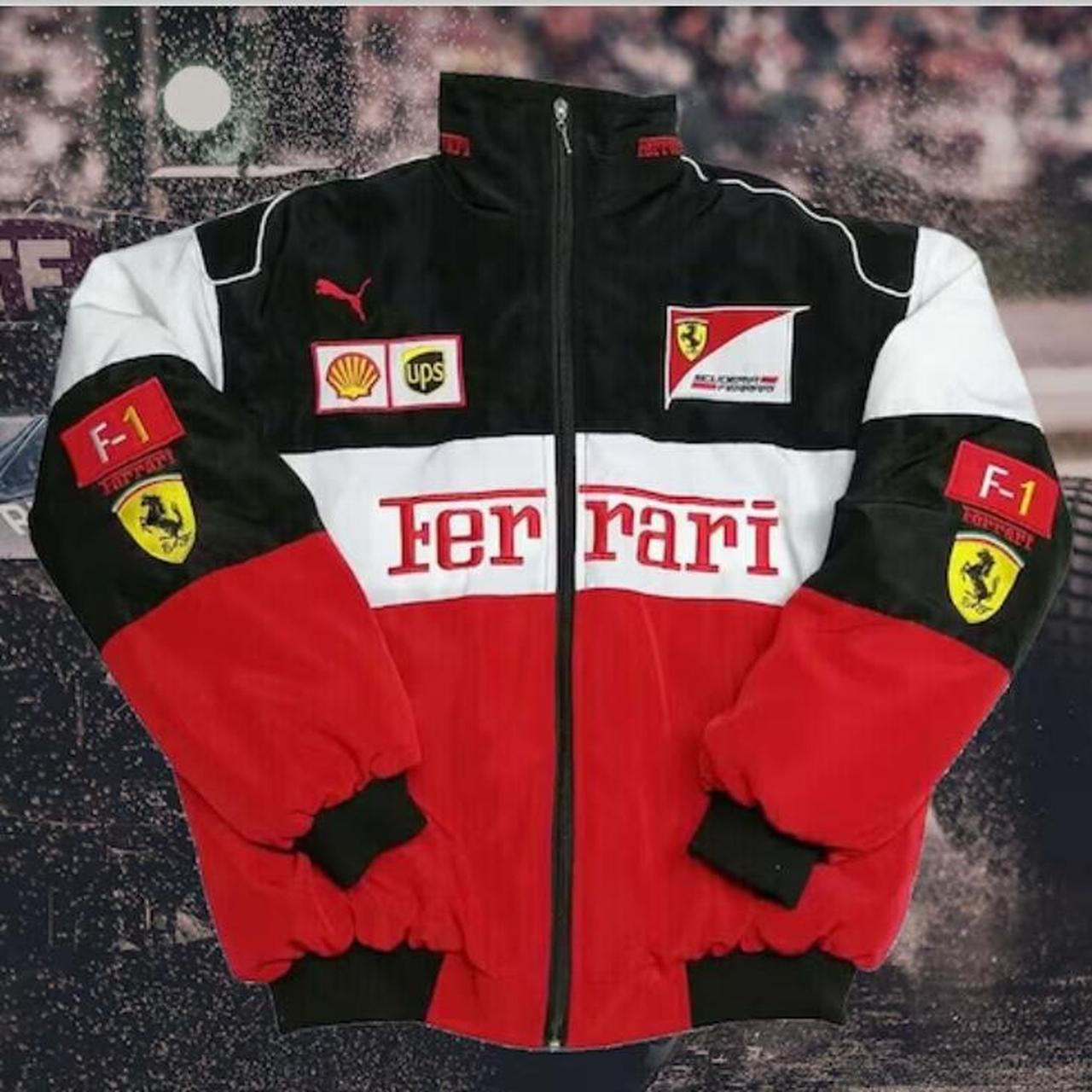Used Ferrari F1 jacket, the embroidery on the front... - Depop