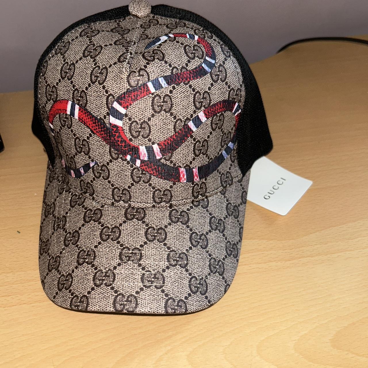 Gucci hat khaki colour with snake print - Depop