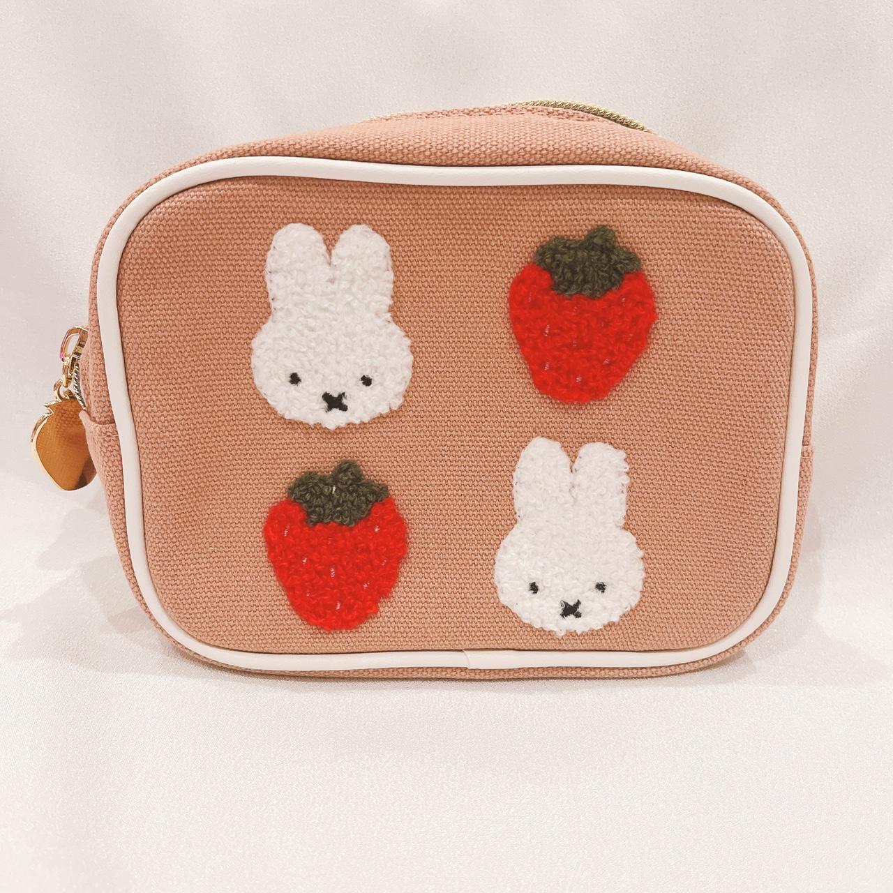 NWOT Miffy strawberry canvas makeup cosmetic pouch /... - Depop