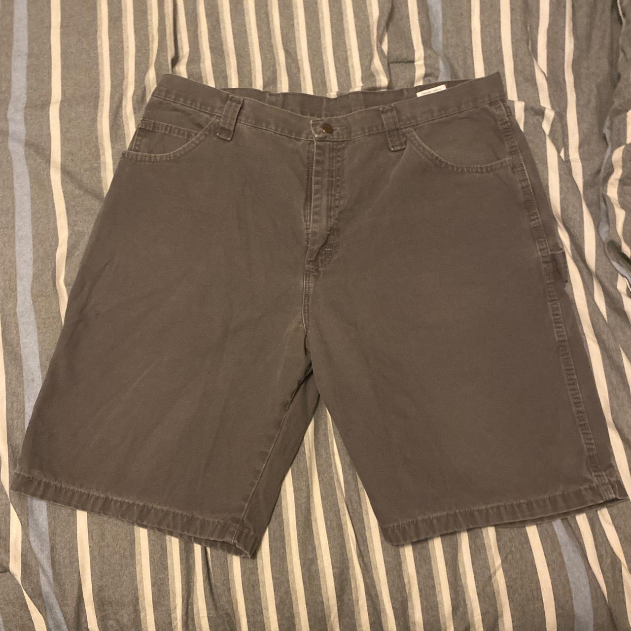 Wrangler grey jorts with max rizz... - Depop