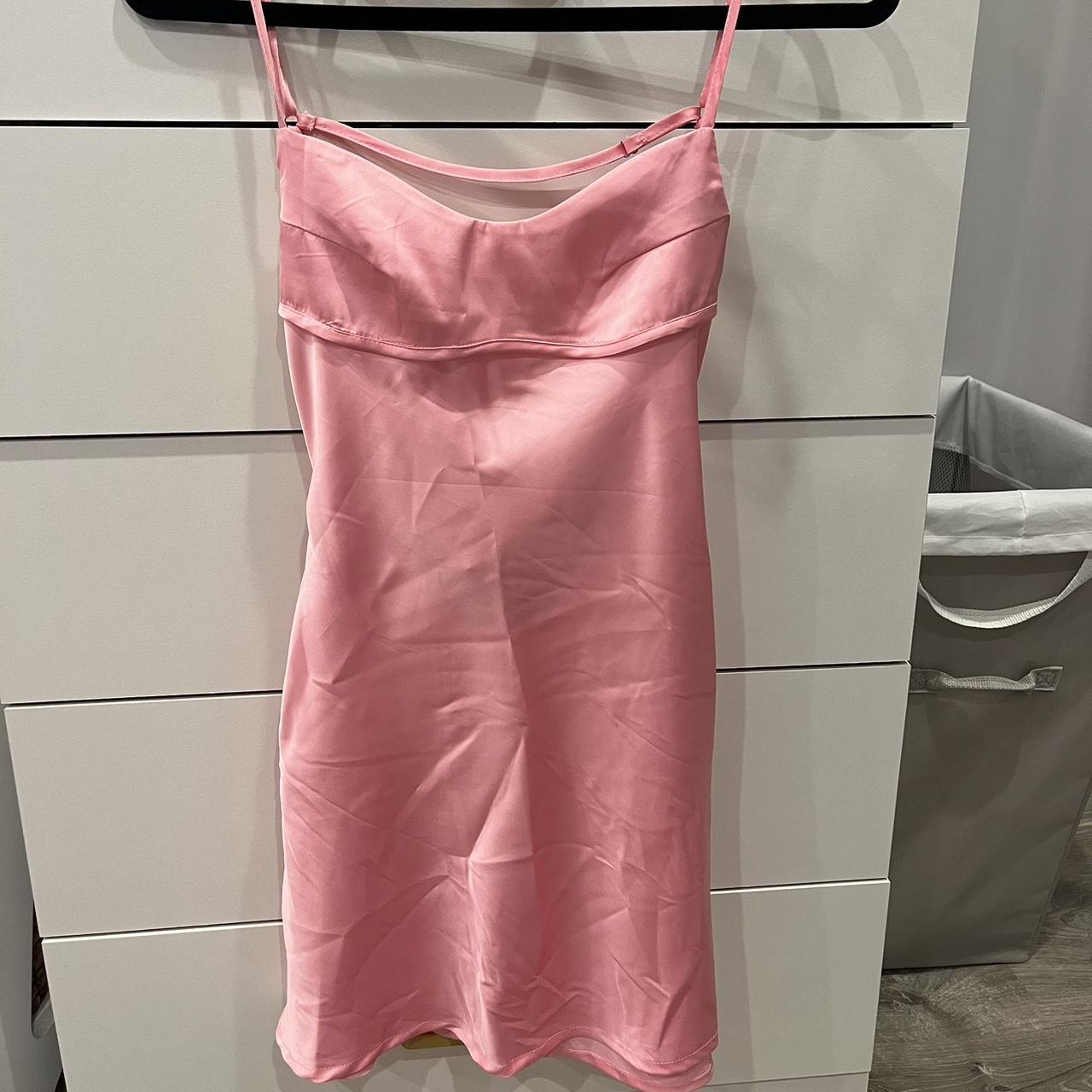 EDIKTED satin pink cut out mini dress - worn once - Depop