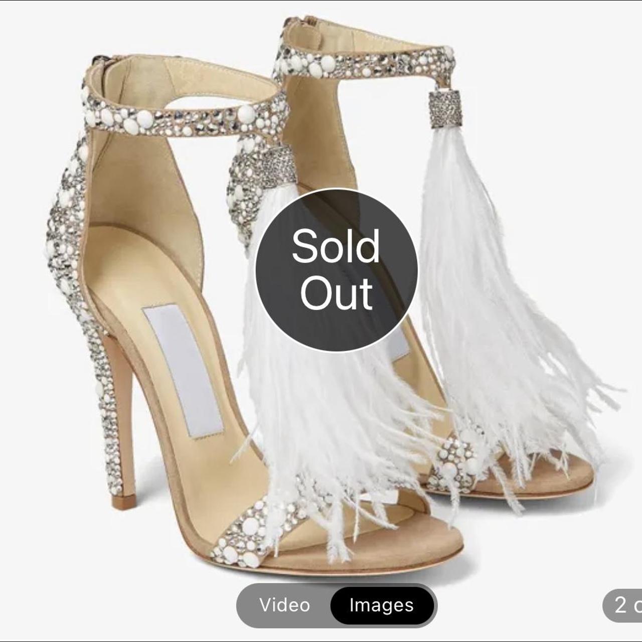 Jimmy Choo STYLE feather embellished sandals - Depop