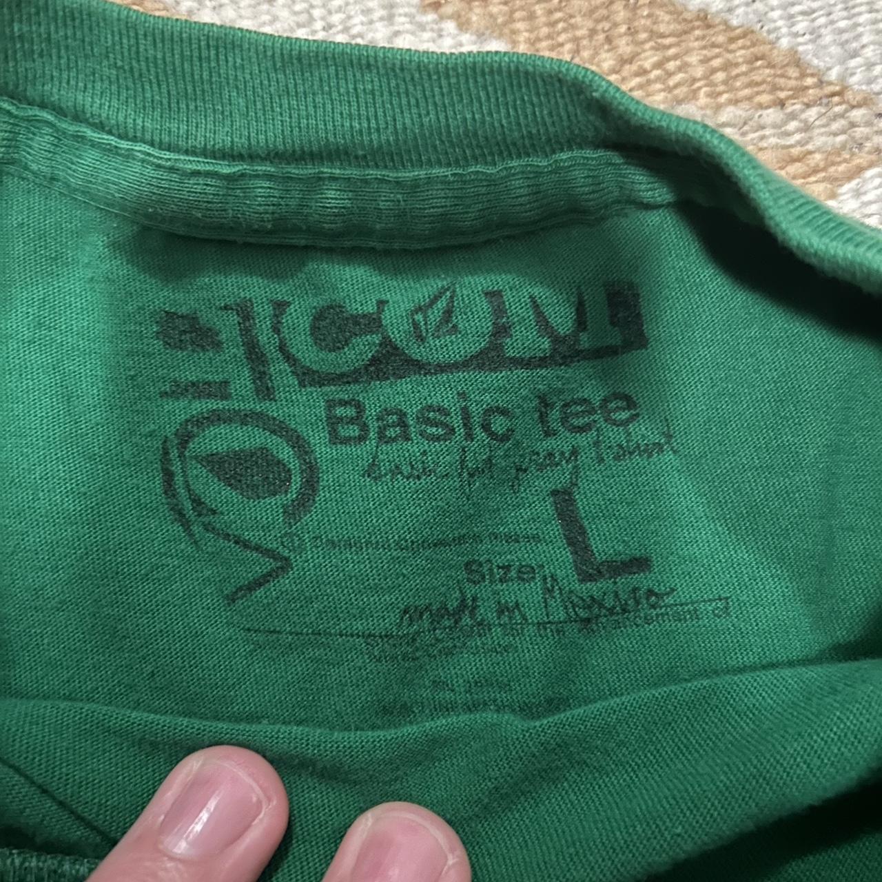 Green volcom tee Size L - Depop