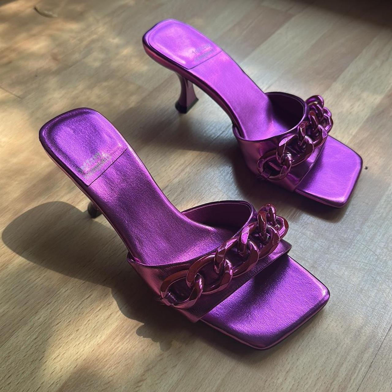 Jeffrey Campbell Women's Purple Mules | Depop