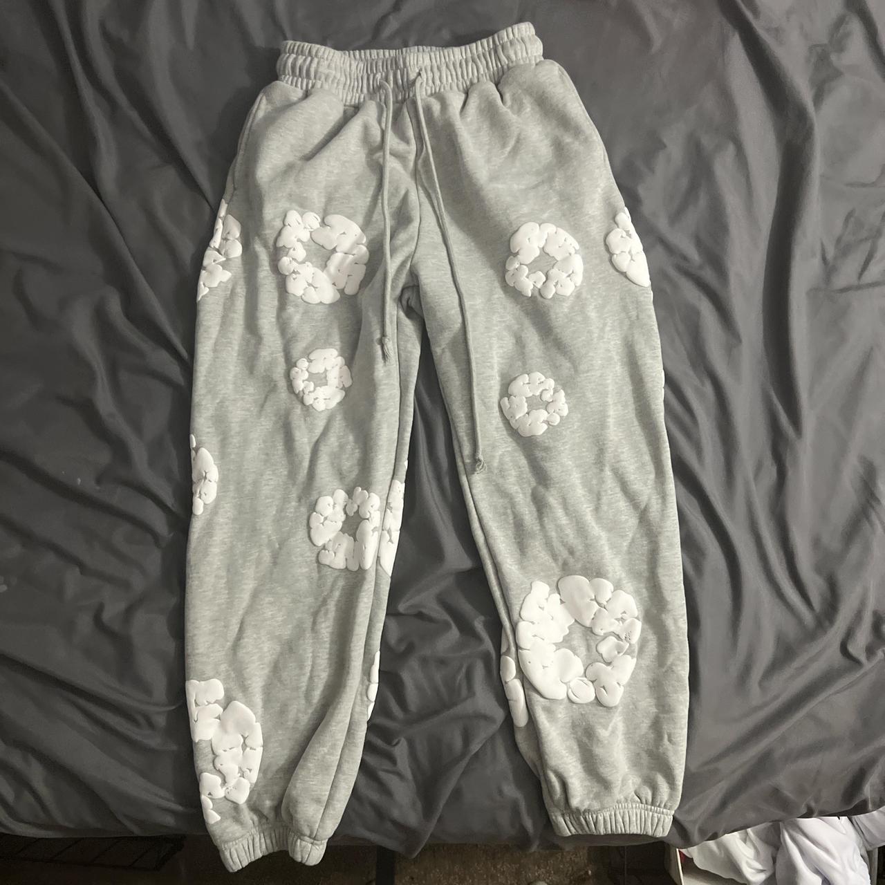 Grey denim tears sweats Lightly used - Depop