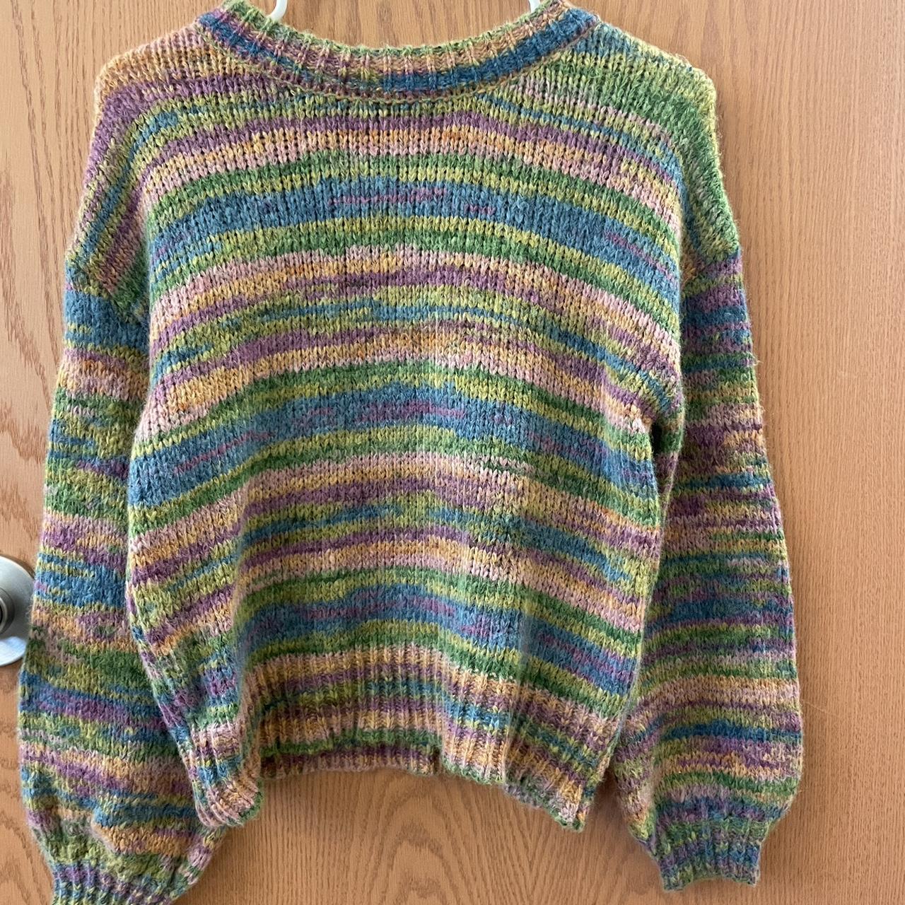Multi Colored Crochet Wool Sweater - Depop